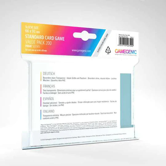 Standard Card Game Value Pack Matte Sleeves- Clear (200ct.)| XPG Online